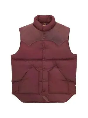 FORTELA Padded Down Vest With Suede Yoke - Red
