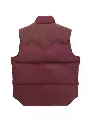 FORTELA Padded Down Vest With Suede Yoke - Red