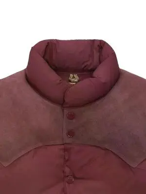 FORTELA Padded Down Vest With Suede Yoke - Red