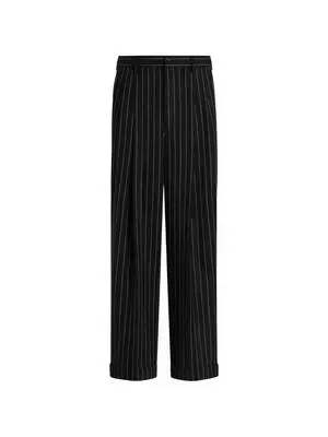 Dolce & Gabbana Pinstripe Virgin Wool Trousers - Black