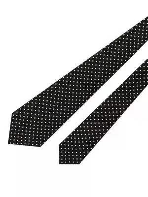 Dolce & Gabbana Polka Dot-print Silk Twill Tie - Black