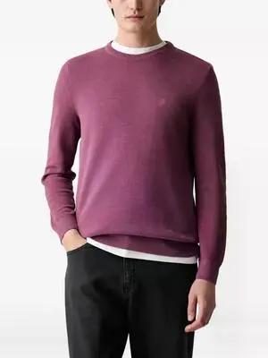 Marc O'polo Logo-embroidered Waffle-knit Sweater - Purple