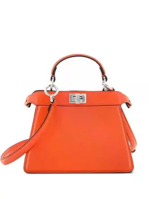 Fendi Peekaboo Iseeu Petite Leather Crossbody Bag - Orange
