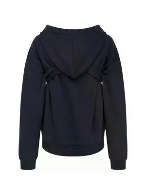 SHUSHU/TONG Bow Detail Logo Hoodie - Blue