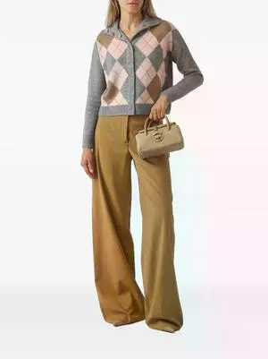 Max Mara Argyle Zip-up Cardigan