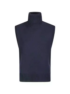 ARCHIVIO B Roll-neck Knitted Sweater - Blue