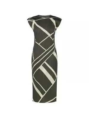 Issey Miyake Fold Line Pleated Midi Dress