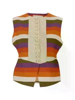 DESTREE Sleeveless Horizontal Stripe Bib Top