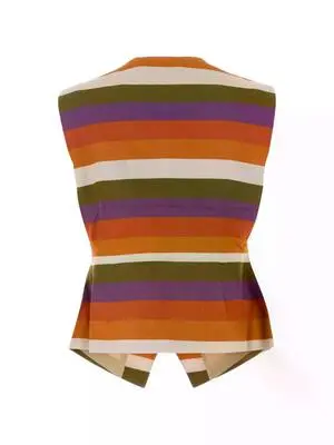 DESTREE Sleeveless Horizontal Stripe Bib Top