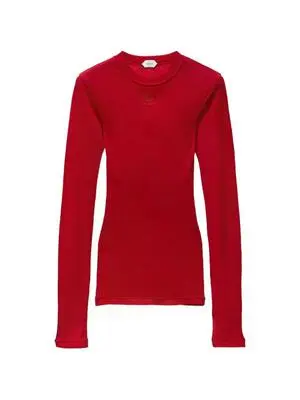 Versace Long-sleeve Wool Knit T-shirt With Medusa Logo Embroidery