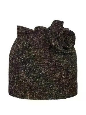 Magda Butrym Tweed Floral Applique Mini Skirt