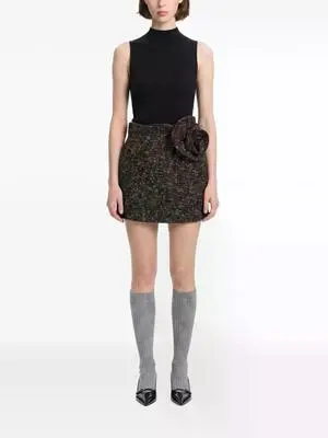 Magda Butrym Tweed Floral Applique Mini Skirt