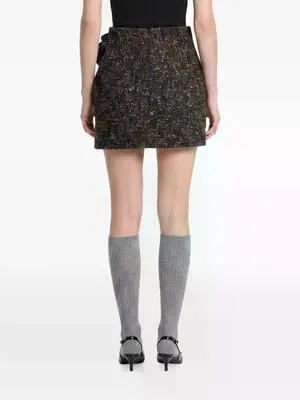 Magda Butrym Tweed Floral Applique Mini Skirt