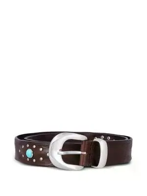 MANCINI 1979 MANCINI 1979 Stud Embellished Leather Belt Brown