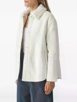 COLMAR Single-breasted Corduroy Coat - White