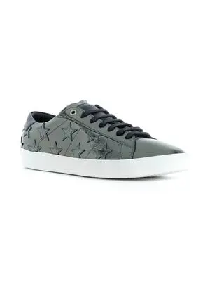Saint Laurent Court Star-patch Crackle-effect Sneakers