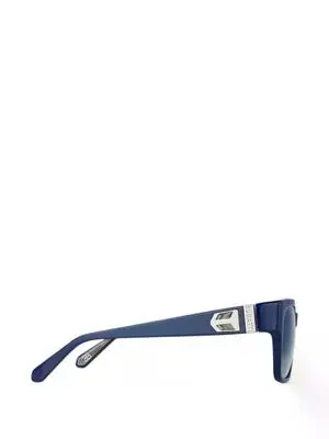 BUGATTI Square Frame Sunglasses With Logo Plaque - Blue