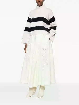 Erika Cavallini Cable-knit Striped Sweater