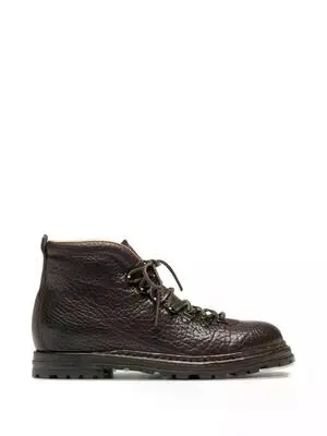 Officine Creative Artik Pebble-grain Leather Boots - Brown