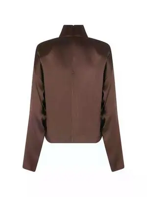 Federica Tosi Satin-finish High-neck Blouse