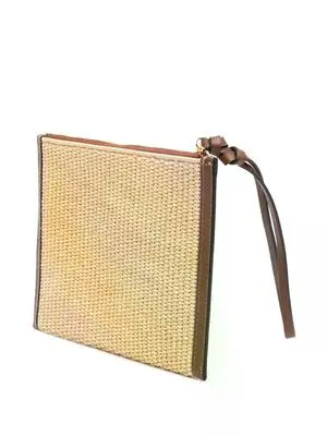Fendi Raffia Roma Flat Clutch Bag