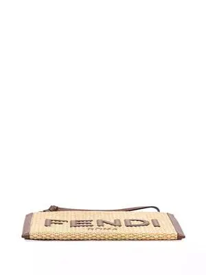 Fendi Raffia Roma Flat Clutch Bag