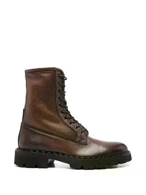Eleventy Lace-up Leather Boots - Brown