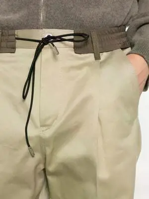 Sacai Pleated Drawstring Straight-leg Trousers