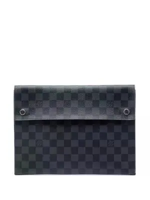 LOUIS VUITTON Damier Graphite Alpha Pochette Gm Clutch Bag