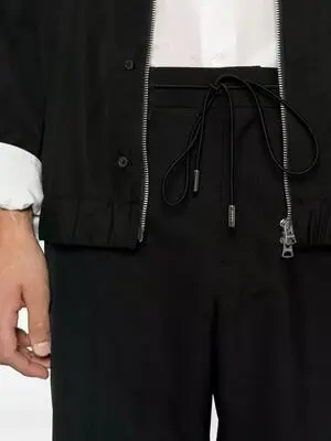 Sacai Drawstring Straight-leg Trousers - Black