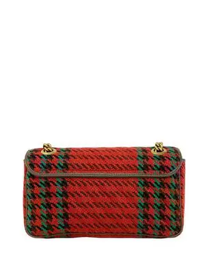 Gucci Gg Marmont Houndstooth Tweed Shoulder Bag