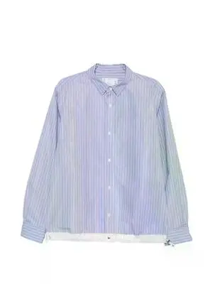 Sacai Striped Drawstring-hem Shirt