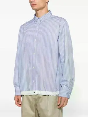 Sacai Striped Drawstring-hem Shirt