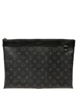 LOUIS VUITTON 2019 Monogram Eclipse Discovery Pochette Gm Clutch Bag - Black