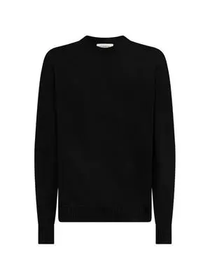 LANEUS Crew-neck Ribbed-trim Sweater - Black