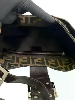 Fendi 2000-2010 Zucca Canvas Shoulder Bag - Brown