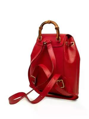 Gucci 20th Century Calfskin Bamboo Drawstring Backpack