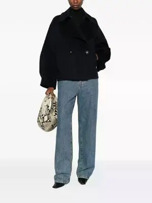 Erika Cavallini Point-collar Double-breasted Jacket - Blue