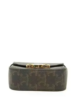 Celine 2022 Mini Triomphe Coated Canvas Claude Crossbody Bag