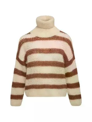 FRACOMINA Striped Roll-neck Sweater - Neutrals