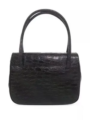 FERRAGAMO 2000-2026 Croc Embossed Leather Vara Bow Satchel