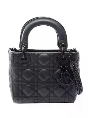 Dior 2000-2026 Mini Ultra Matte Calfskin Cannage Lady Satchel - Black