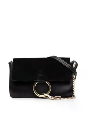Chloé Faye Suede And Calfskin Crossbody Bag - Black