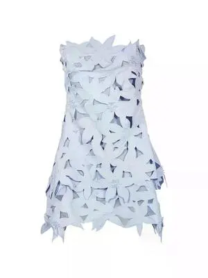 Simkhai Floral-appliqué Strapless Mini Dress
