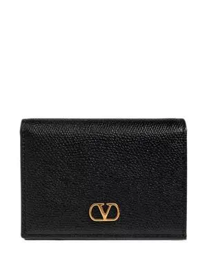 Valentino Garavani Vlogo Signature Grainy-calfskin Wallet - Black