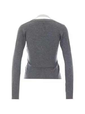 ELEH Ribbed Knit Layered V-neck Cardigan