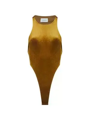 Andamane The Attico Velvet-effect Racerback Bodysuit