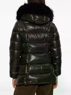 Moncler Quilted Down Jacket With Faux-fur Trim