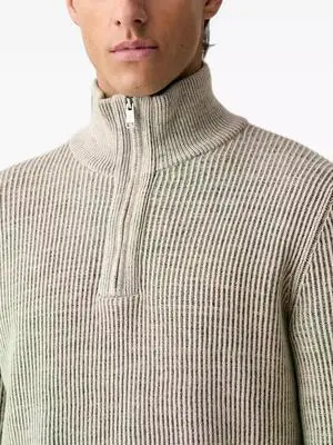 Marc O'polo Ribbed-knit Quarter-zip Sweater