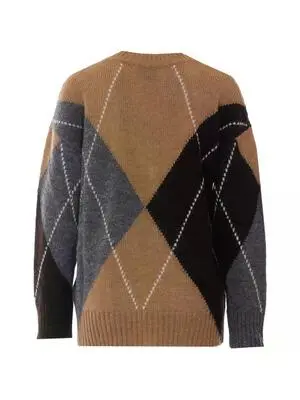 Alpha Studio Argyle V-neck Sweater